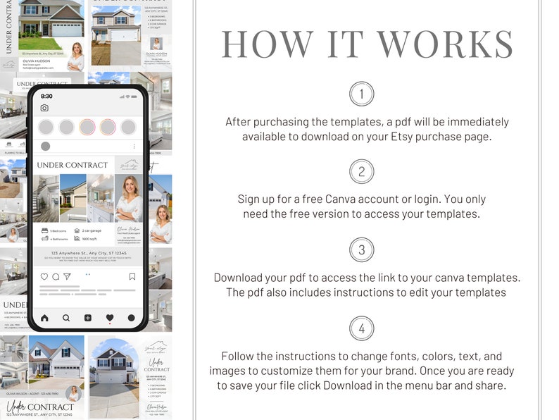 20 Under Contract Social Media Posts | Realtor Instagram Post Templates ...
