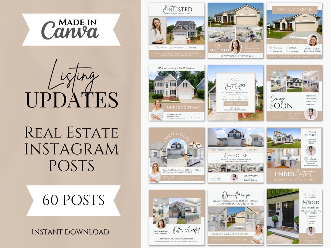 60 Beige Real Estate Social Media Listing Update Posts | Jus Listed ...
