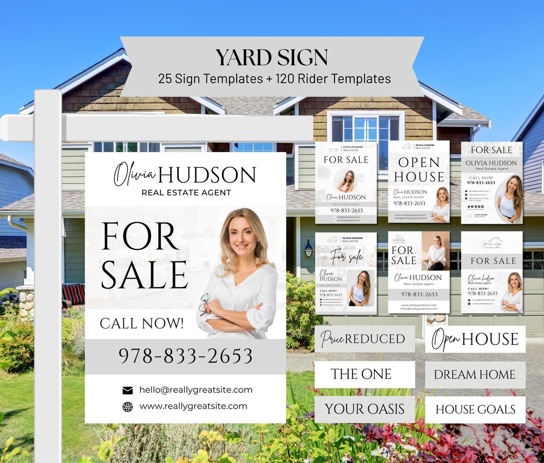 The Complete Real Estate Yard Sign System | 25 Vertical Yard Signs ...