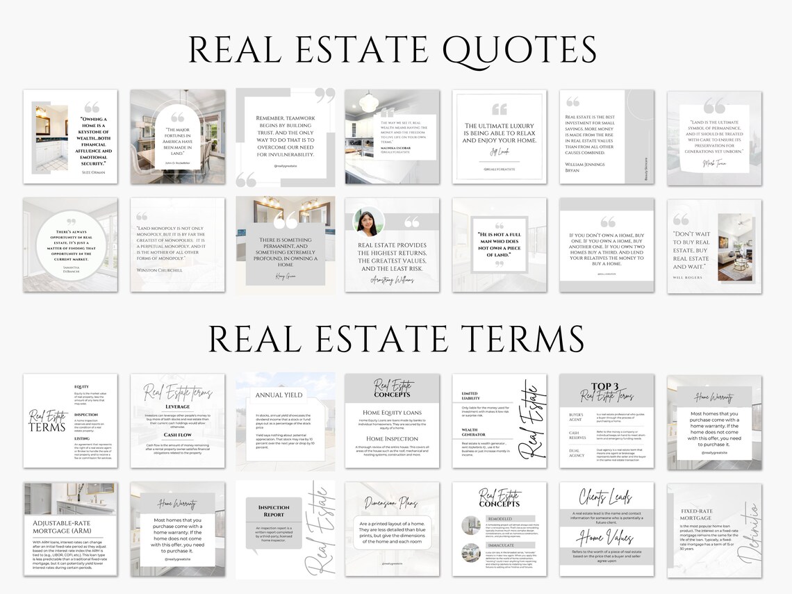 430 Real Estate Social Media Posts Bundle Realtor Social Media ...
