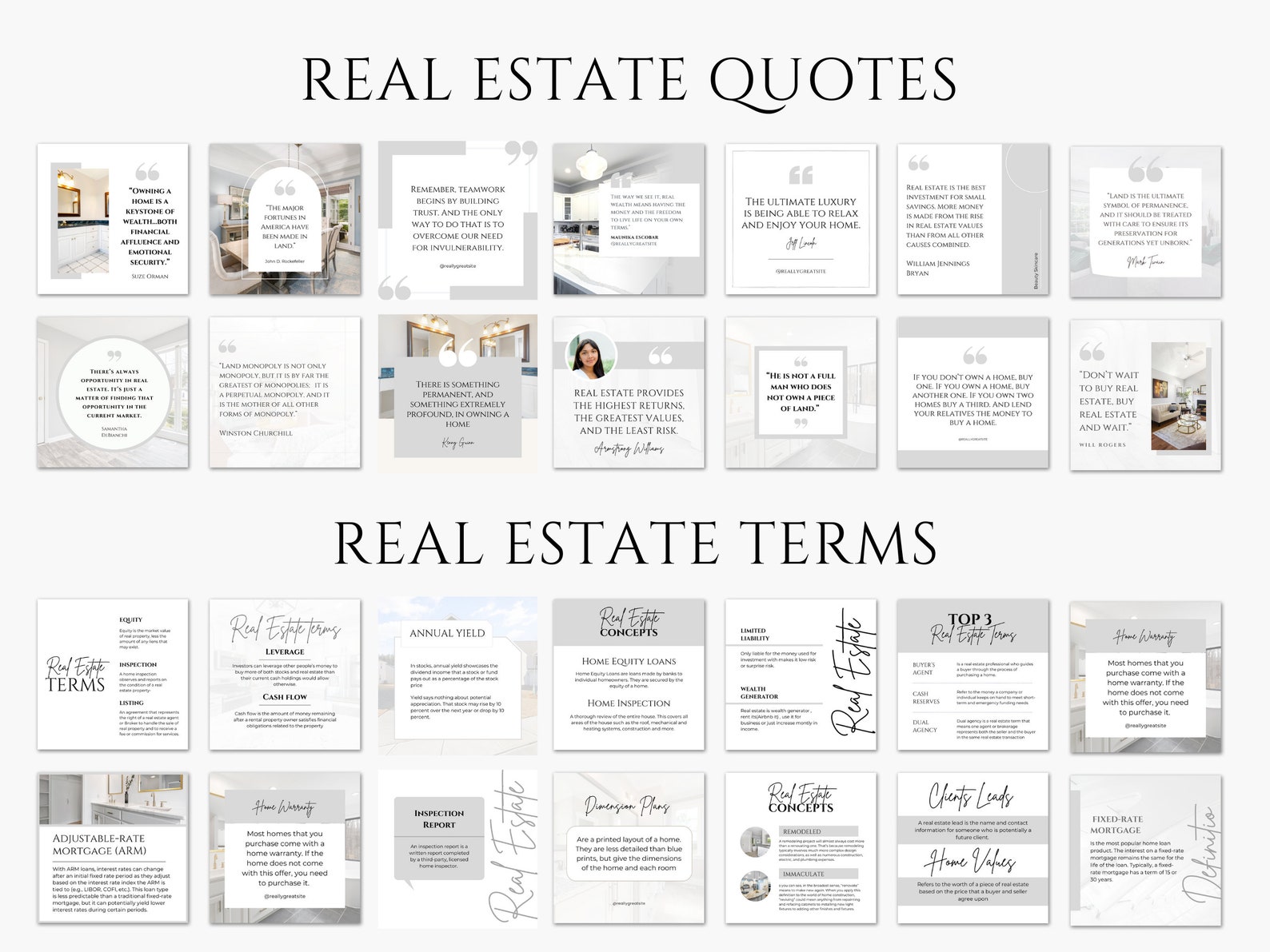 430 Real Estate Social Media Posts Bundle Realtor Social Media