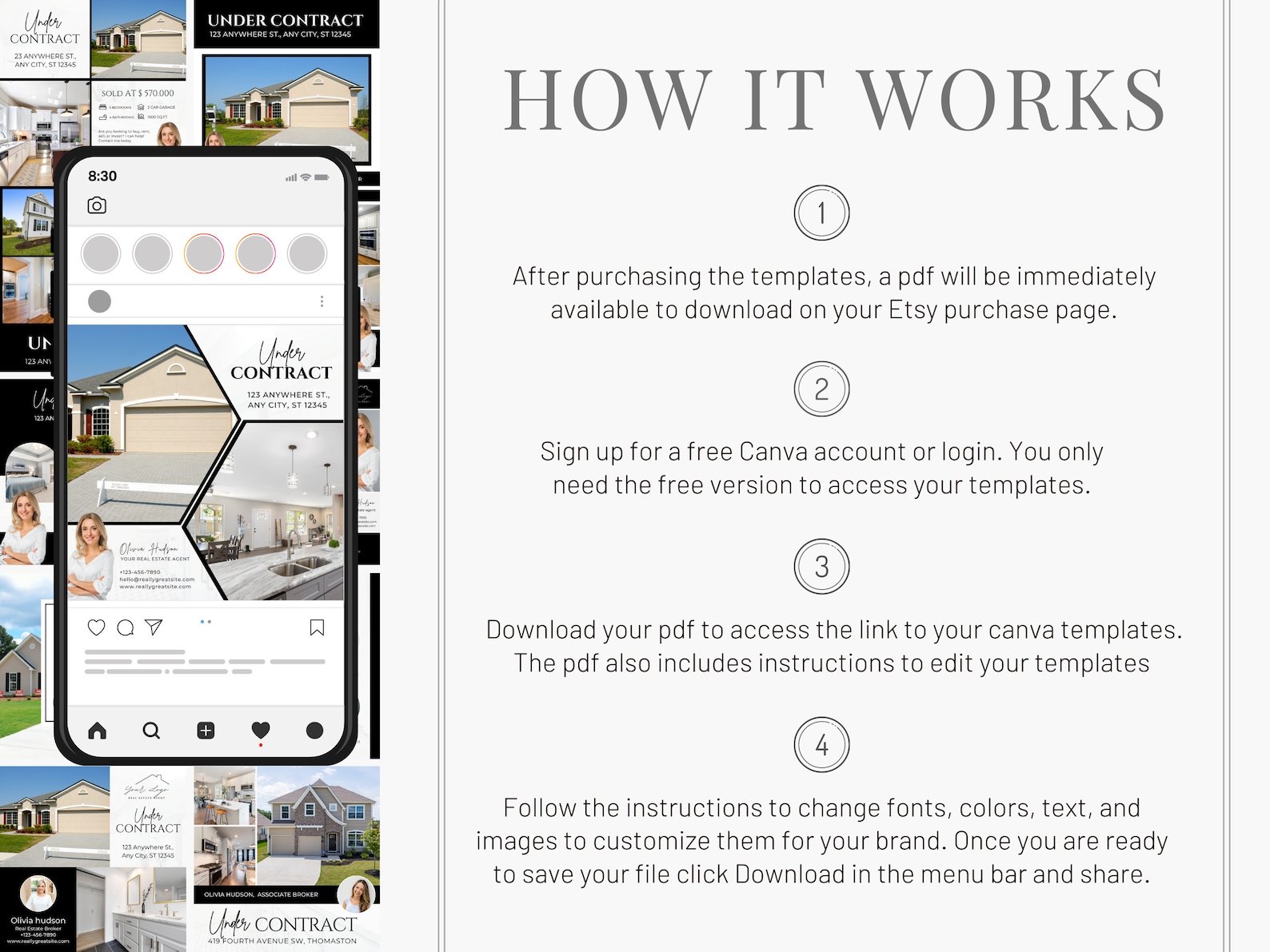 20 Under Contract Social Media Posts | Realtor Instagram Post Templates ...