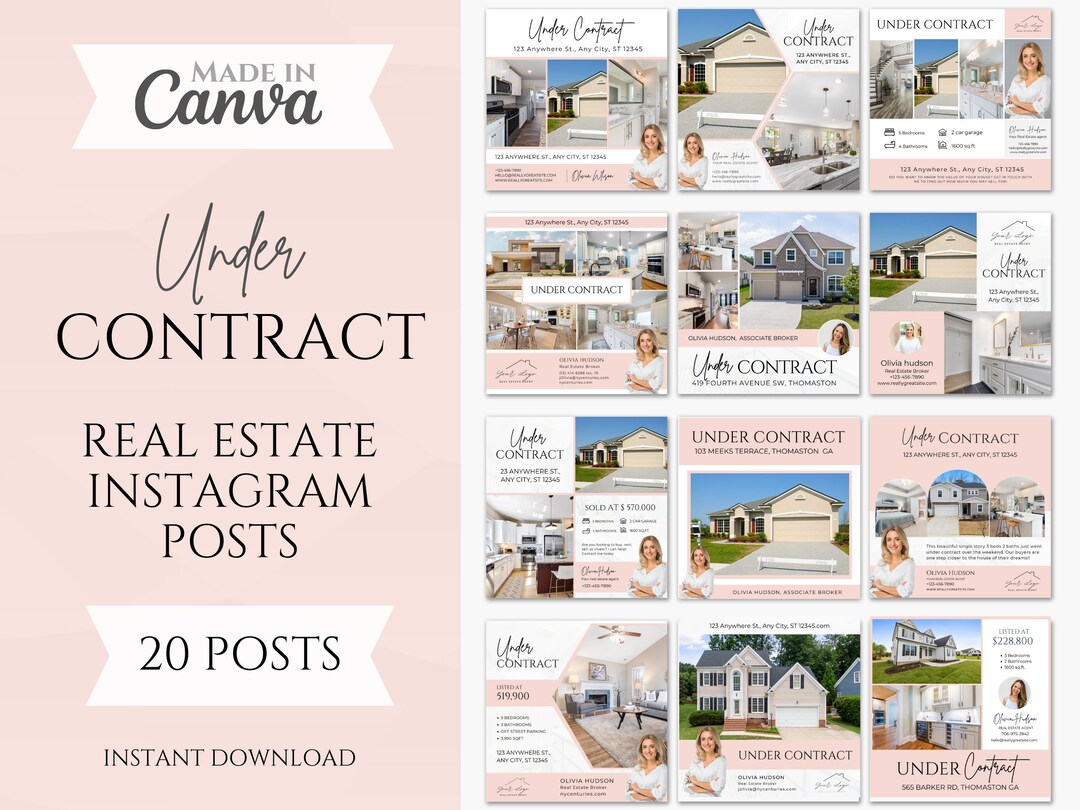 20 Pink Under Contract Social Media Posts | Realtor Instagram Post ...