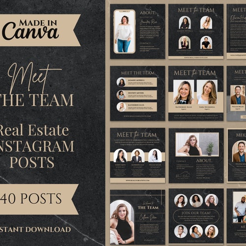 125 Meet the Team Social Media Posts Real Estate Marketing - Etsy
