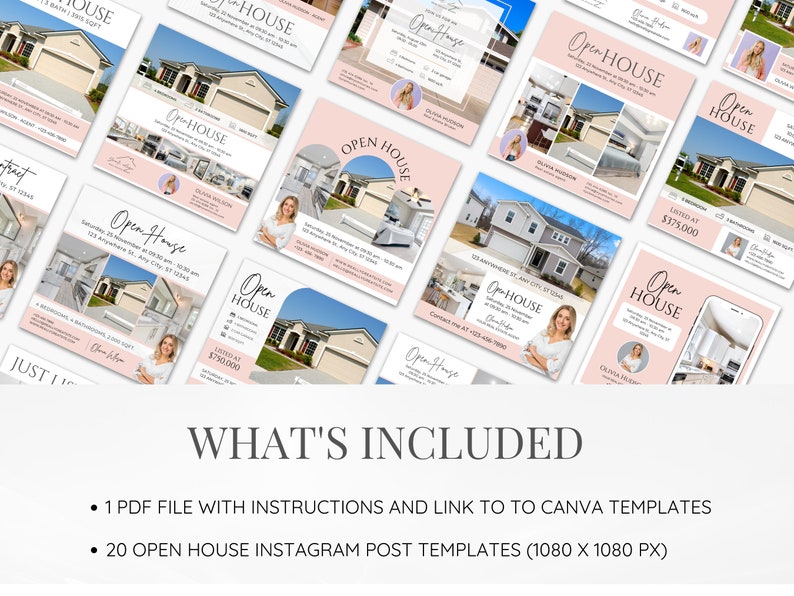 20 Pink Open House Instagram Posts | Social Media Post Templates | Open ...