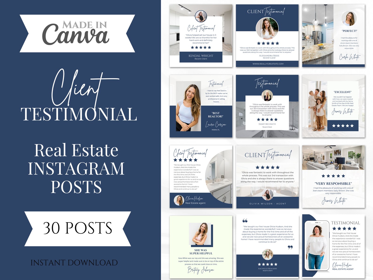 30 Client Testimonial Instagram Posts Real Estate Marketing Real Estate ...