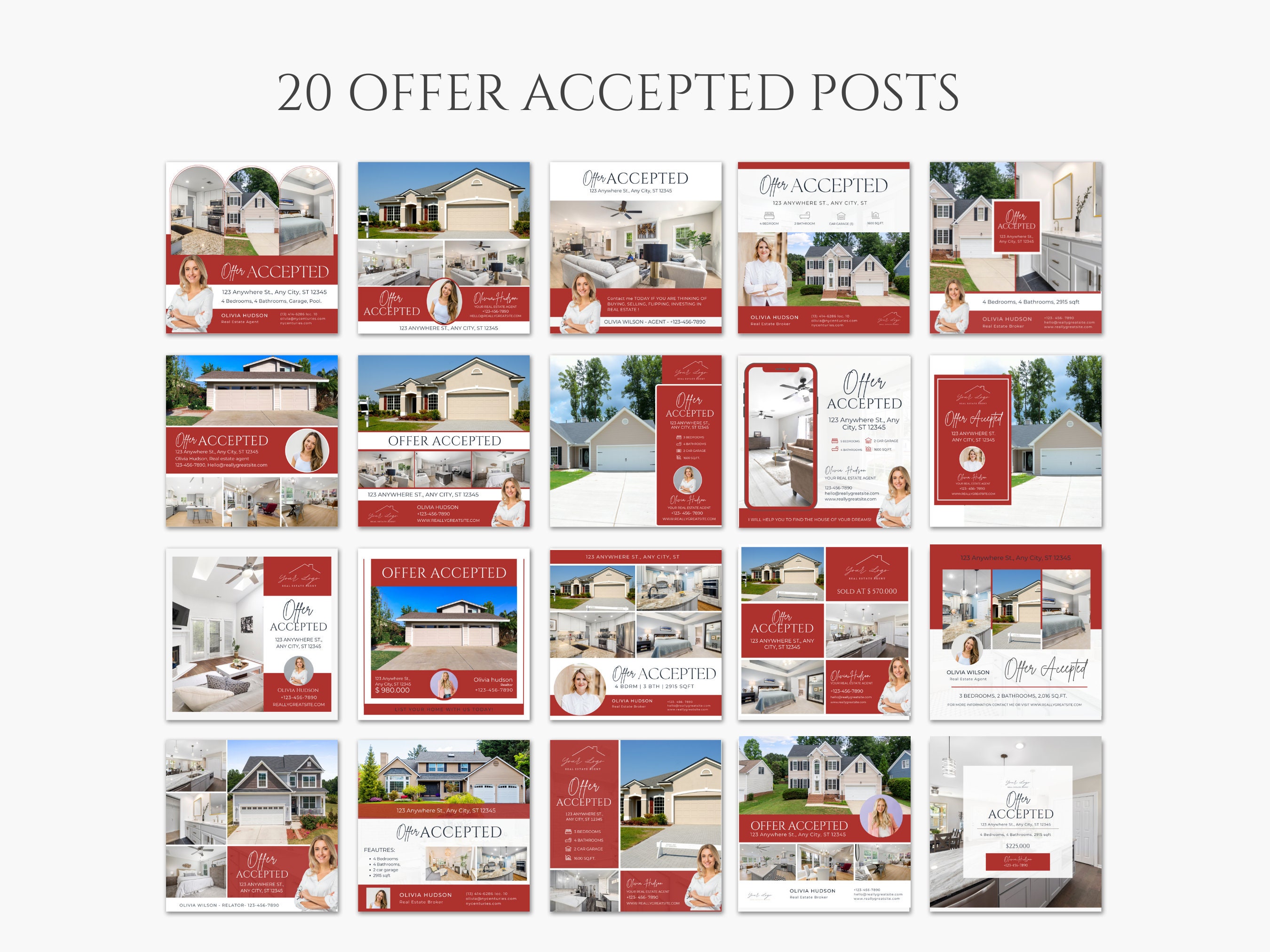 120 Red Real Estate Social Media Listing Update Posts Real Estate ...