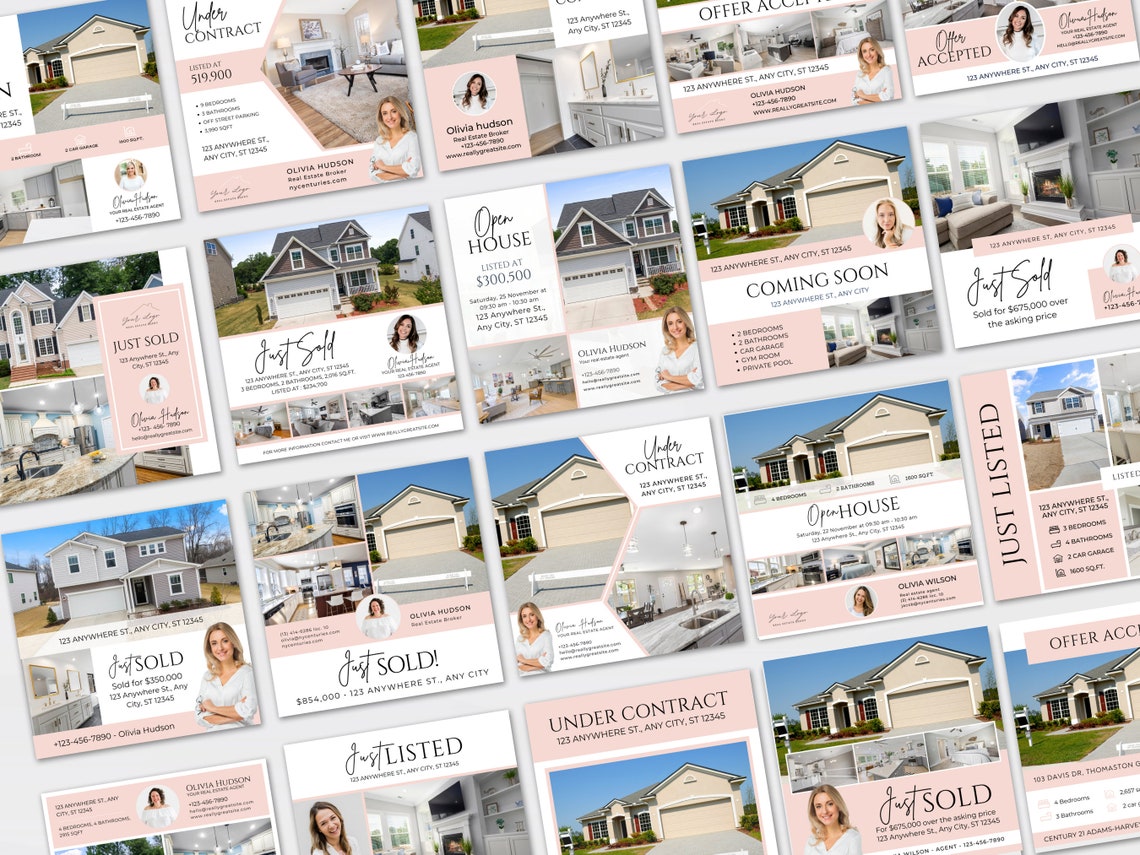 60 Pink Real Estate Social Media Listing Update Posts Instagram Posts ...