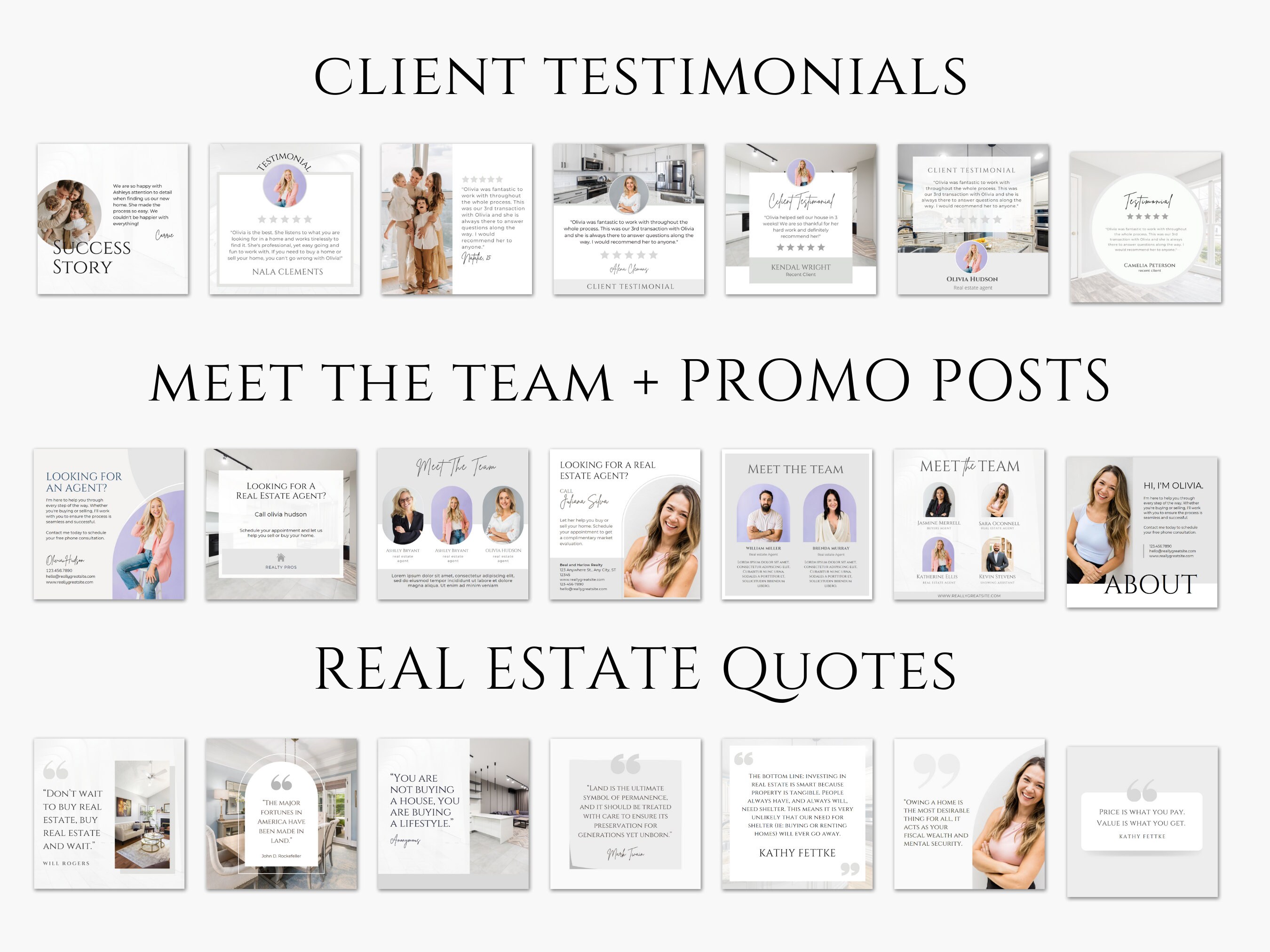 860 Real Estate Instagram Posts Bundle Real Estate Social Media Posts ...