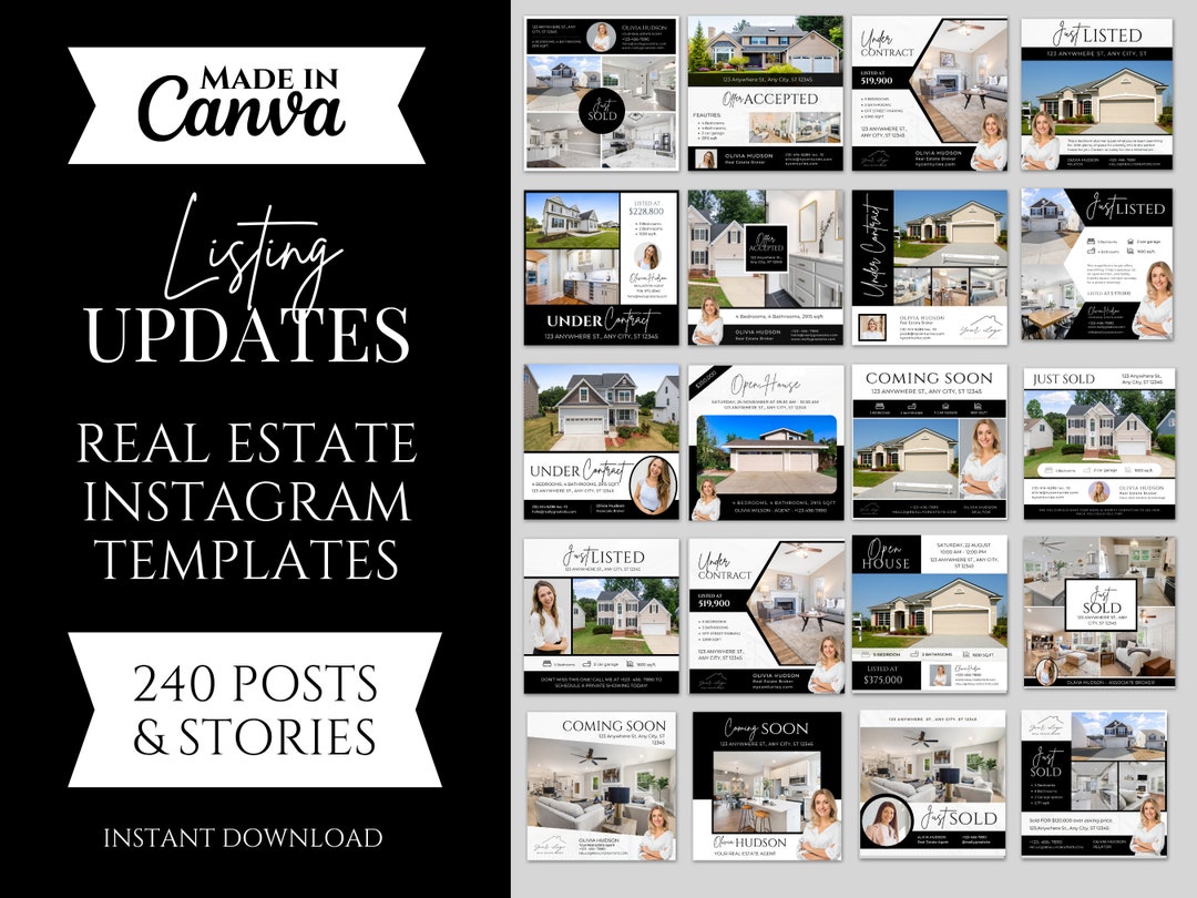 240 Real Estate Social Media Posts | Just Sold Posts | Under Contract ...