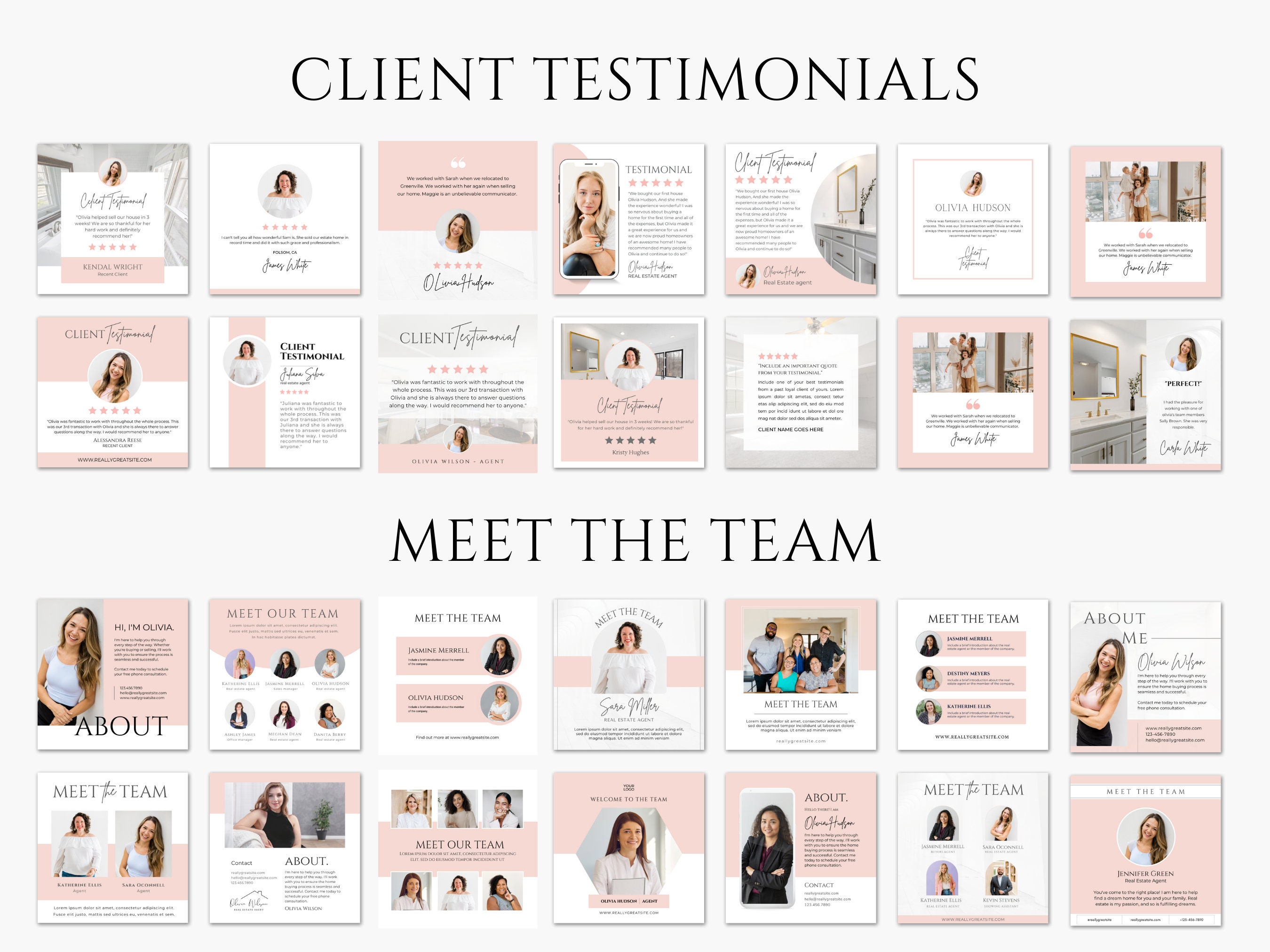 430 Pink Real Estate Social Media Posts Bundle | Real Estate Social ...