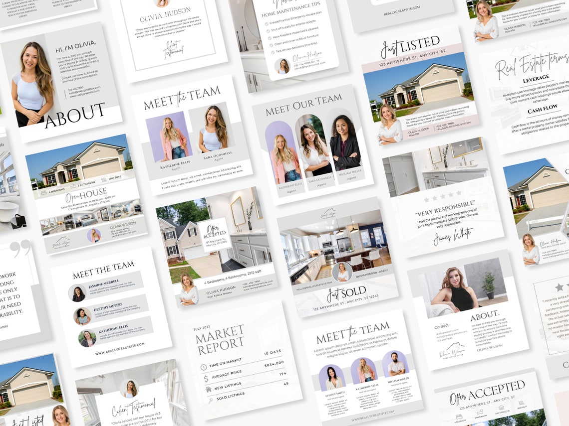 430 Real Estate Social Media Posts Bundle Realtor Social Media ...