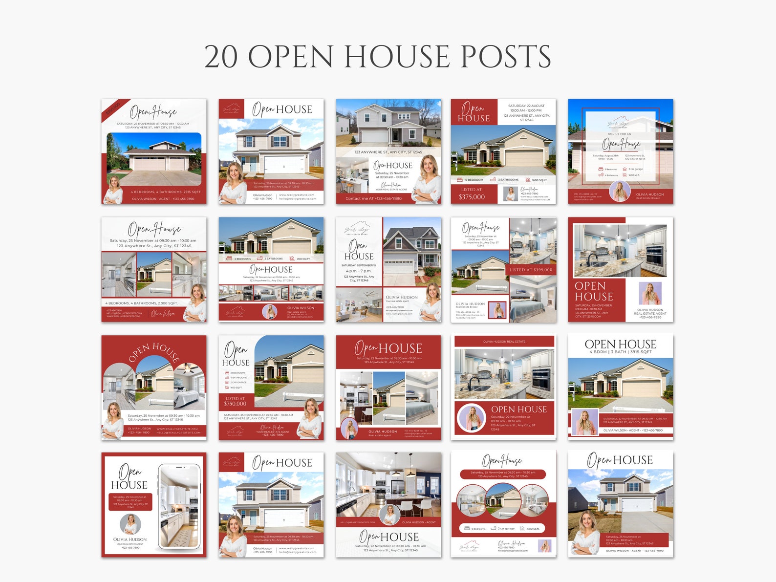 120 Red Real Estate Social Media Listing Update Posts | Real Estate ...
