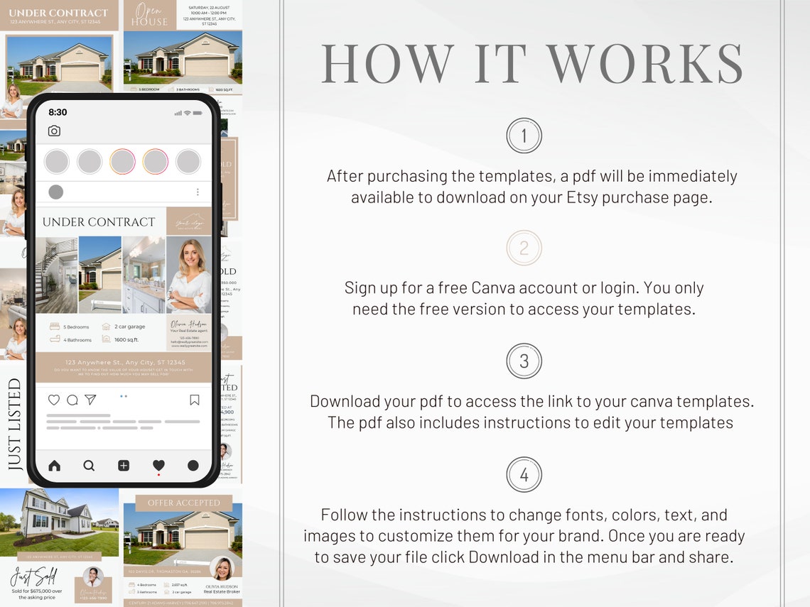 60 Beige Real Estate Social Media Listing Update Posts Instagram Posts ...