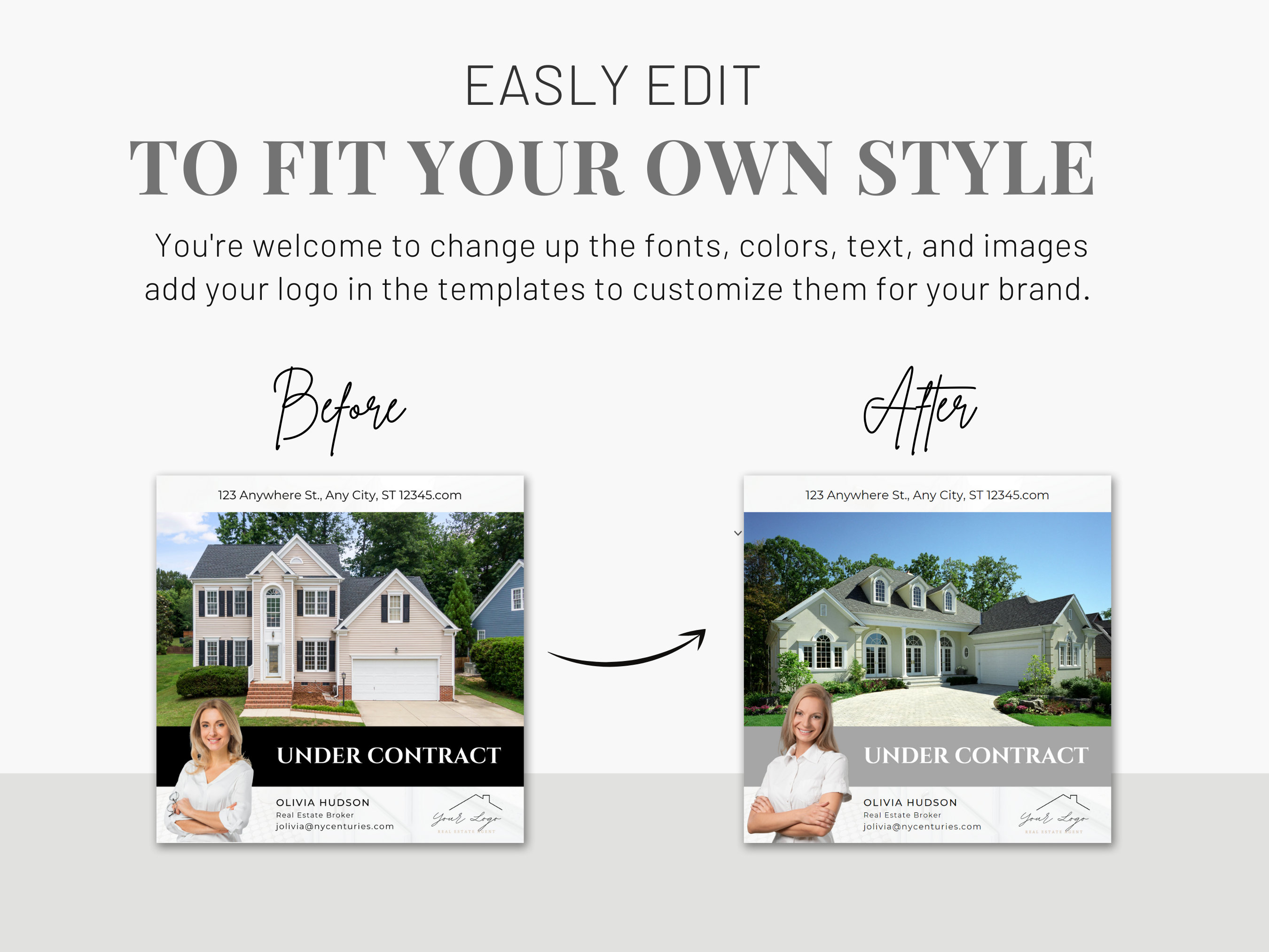 20 Under Contract Social Media Posts | Realtor Instagram Post Templates ...