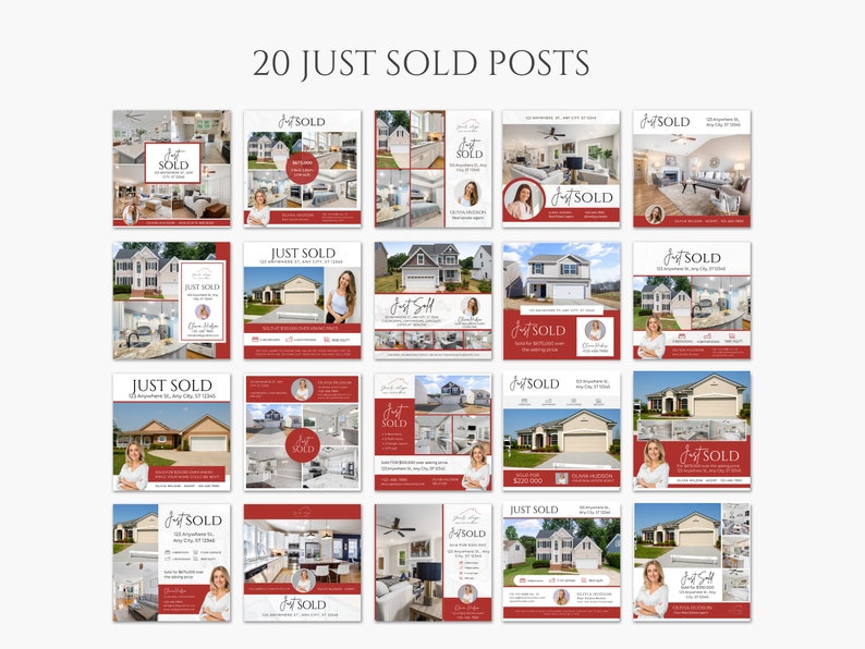 120 Red Real Estate Social Media Listing Update Posts | Real Estate ...