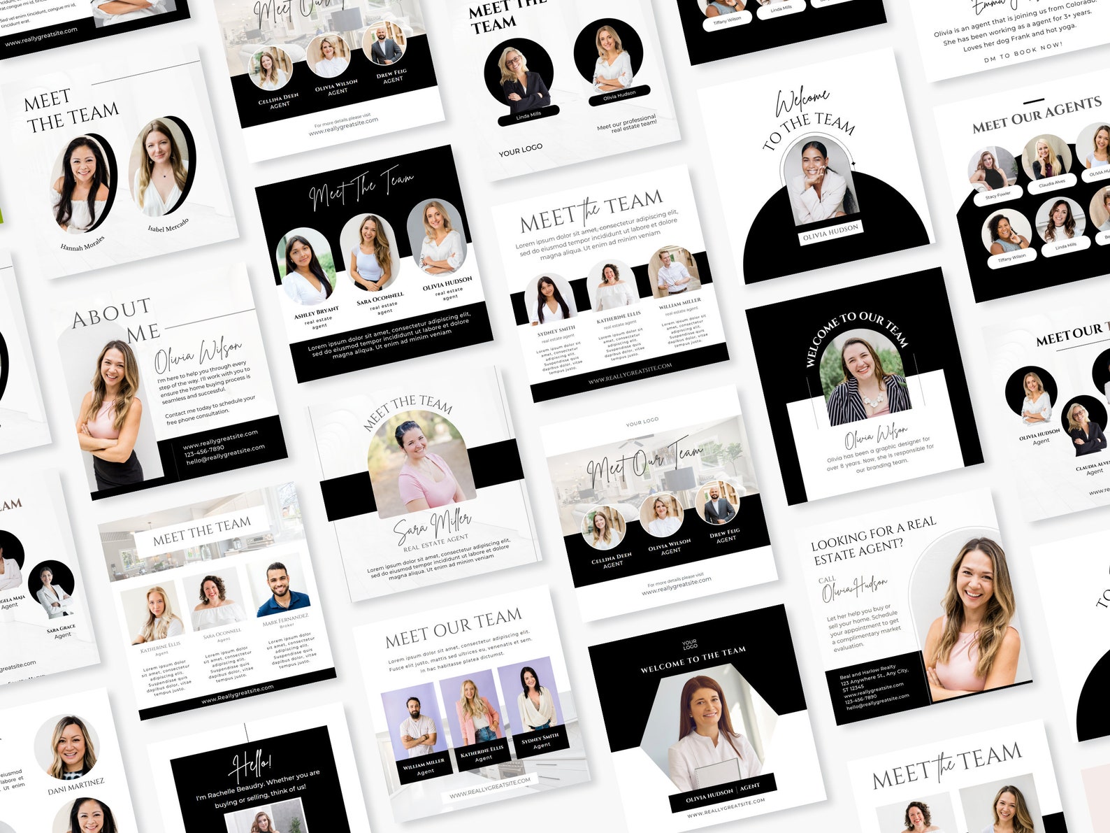 Real Estate Meet the Team Instagram Post Templates (65 Posts) (canva ...