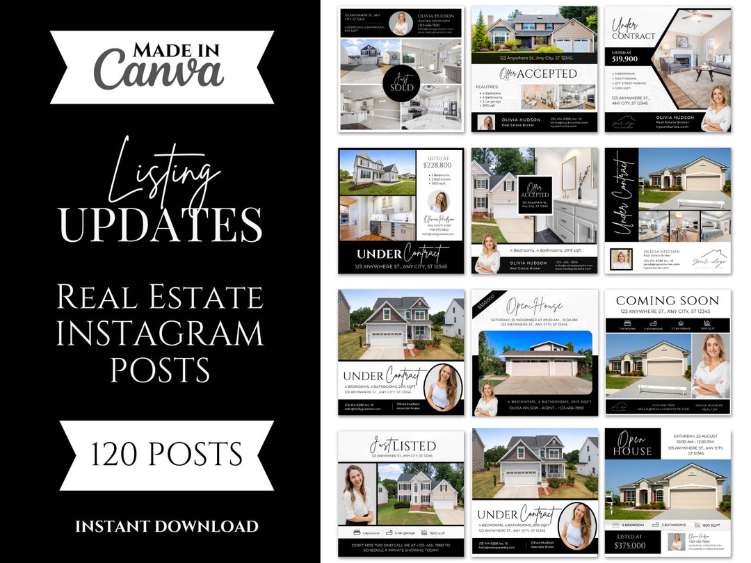 120 Real Estate Social Media Posts | Real Estate Marketing | Under ...