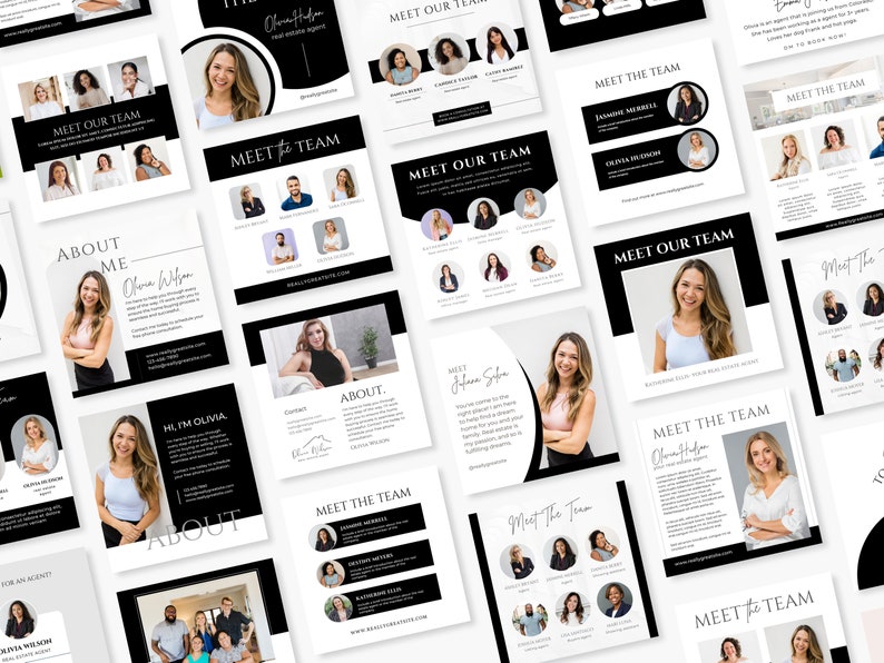 Real Estate Meet the Team Instagram Post Templates (65 Posts) (canva ...