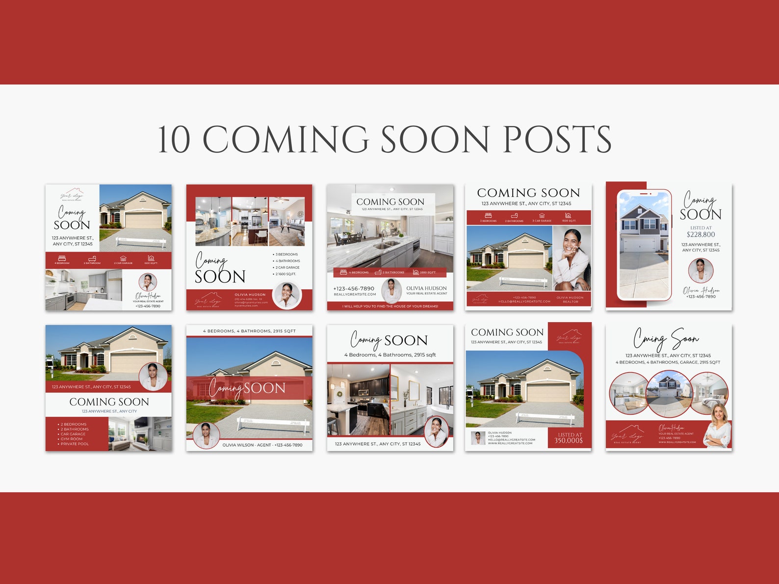 60 Red Real Estate Social Media Listing Update Posts Instagram Posts ...