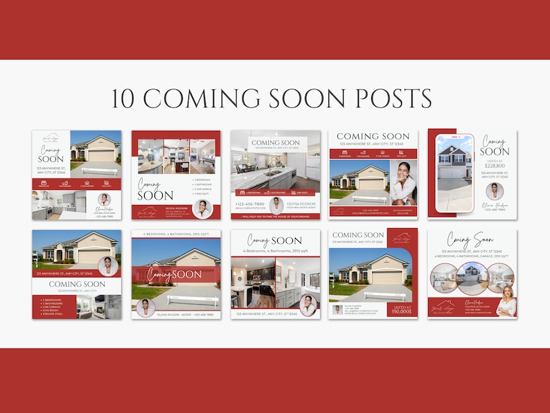 60 Red Real Estate Social Media Listing Update Posts Instagram Posts ...