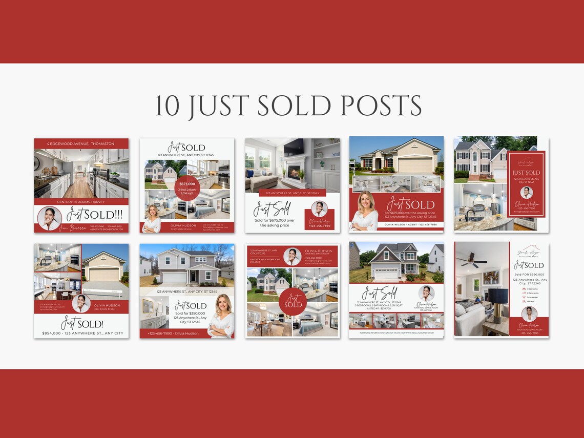 60 Red Real Estate Social Media Listing Update Posts Instagram Posts ...