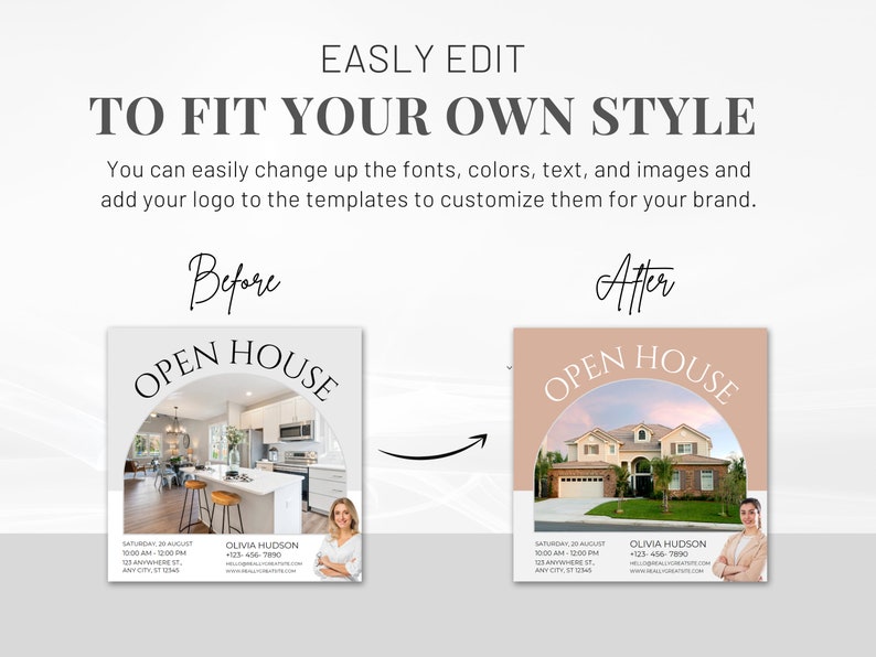 Open House Instagram Post Templates | Real Estate Marketing (canva) - Etsy