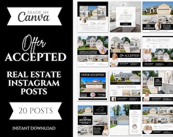 20 Under Contract Social Media Posts | Realtor Instagram Post Templates ...