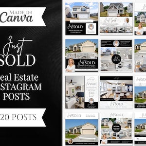20 Just Sold Social Media Posts | Real Estate Instagram Post Templates ...