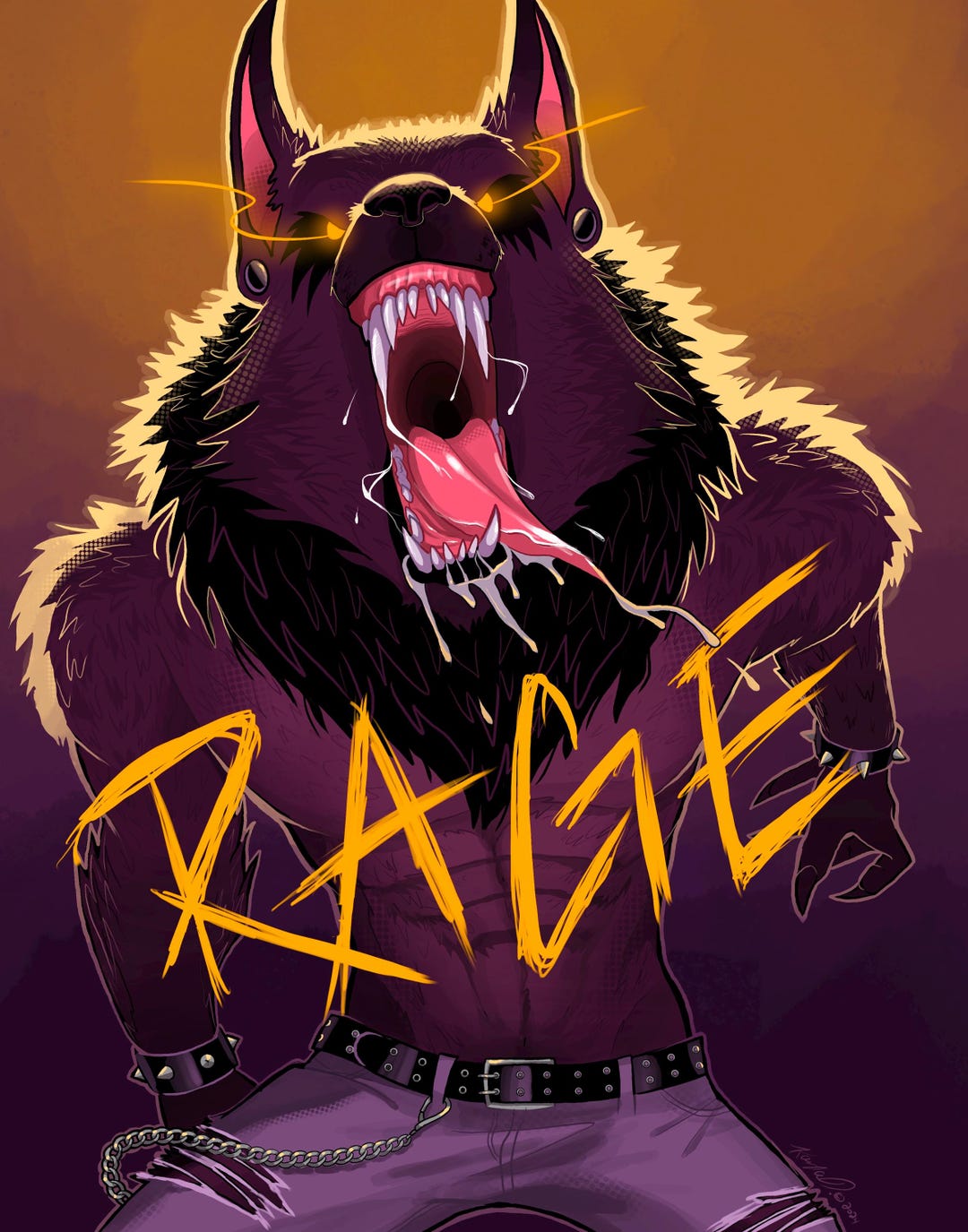 Werewolf Rage Print - Etsy