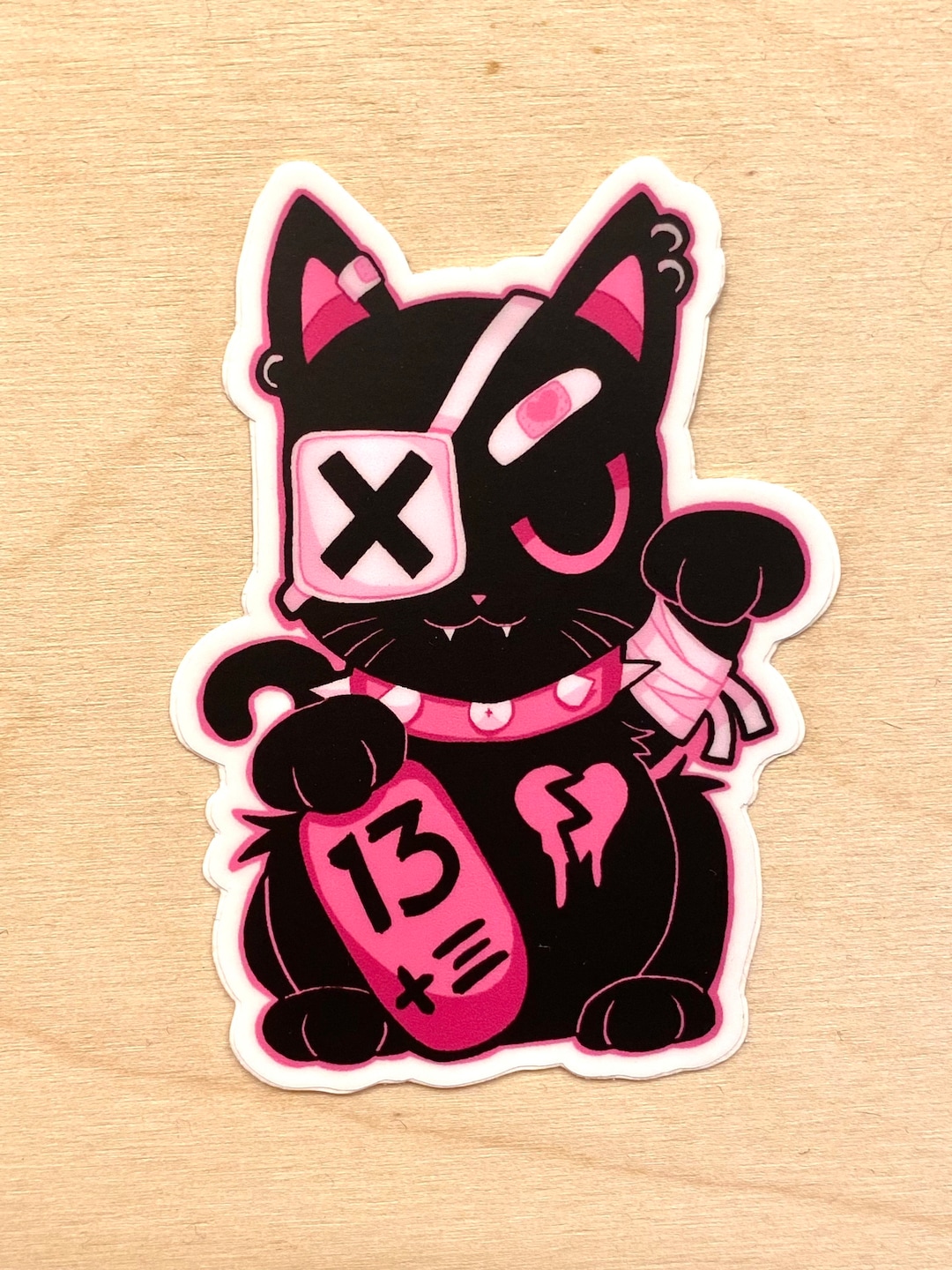 Unlucky Cat Sticker - Etsy