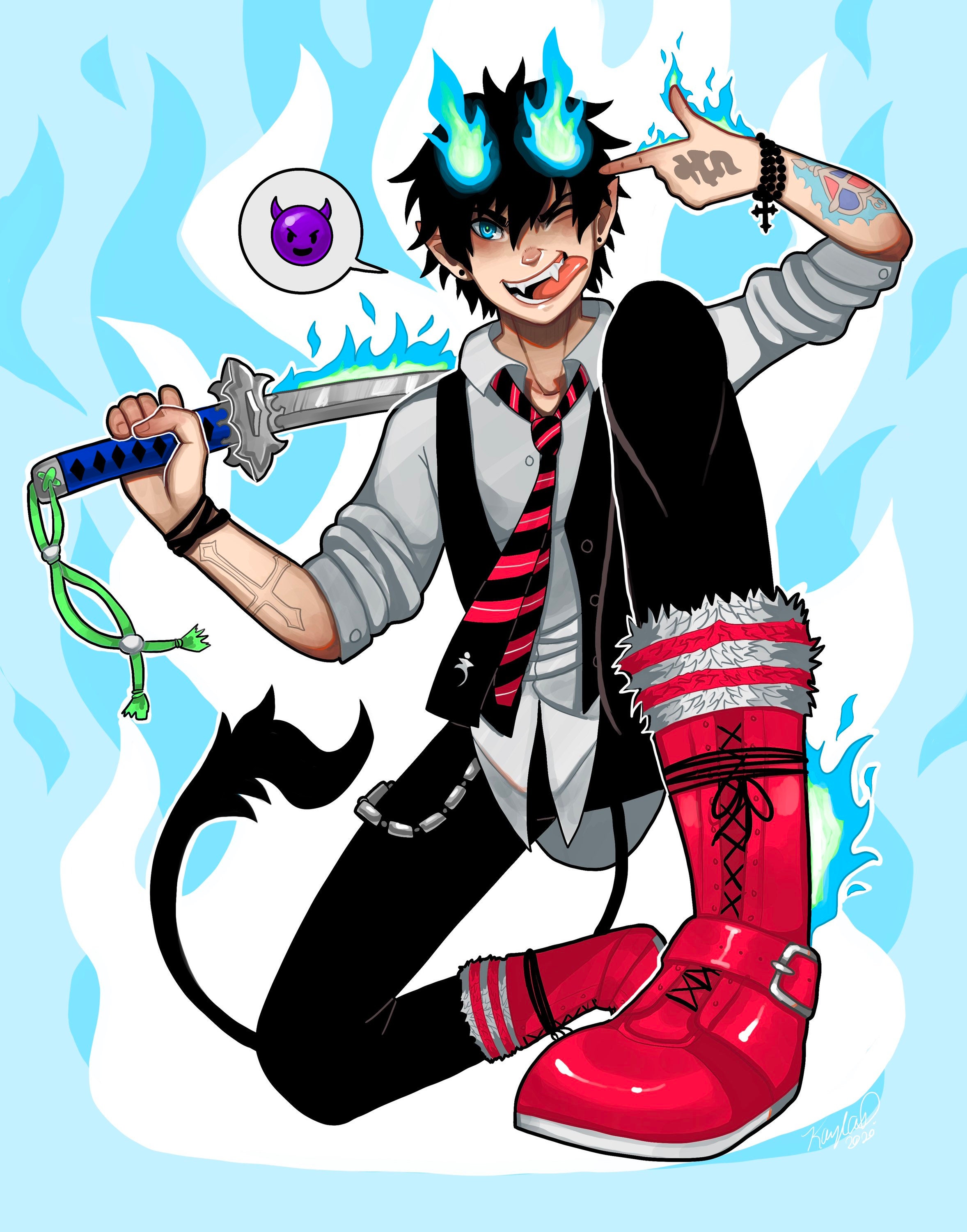 Rin Okumura Demon Form Full Body