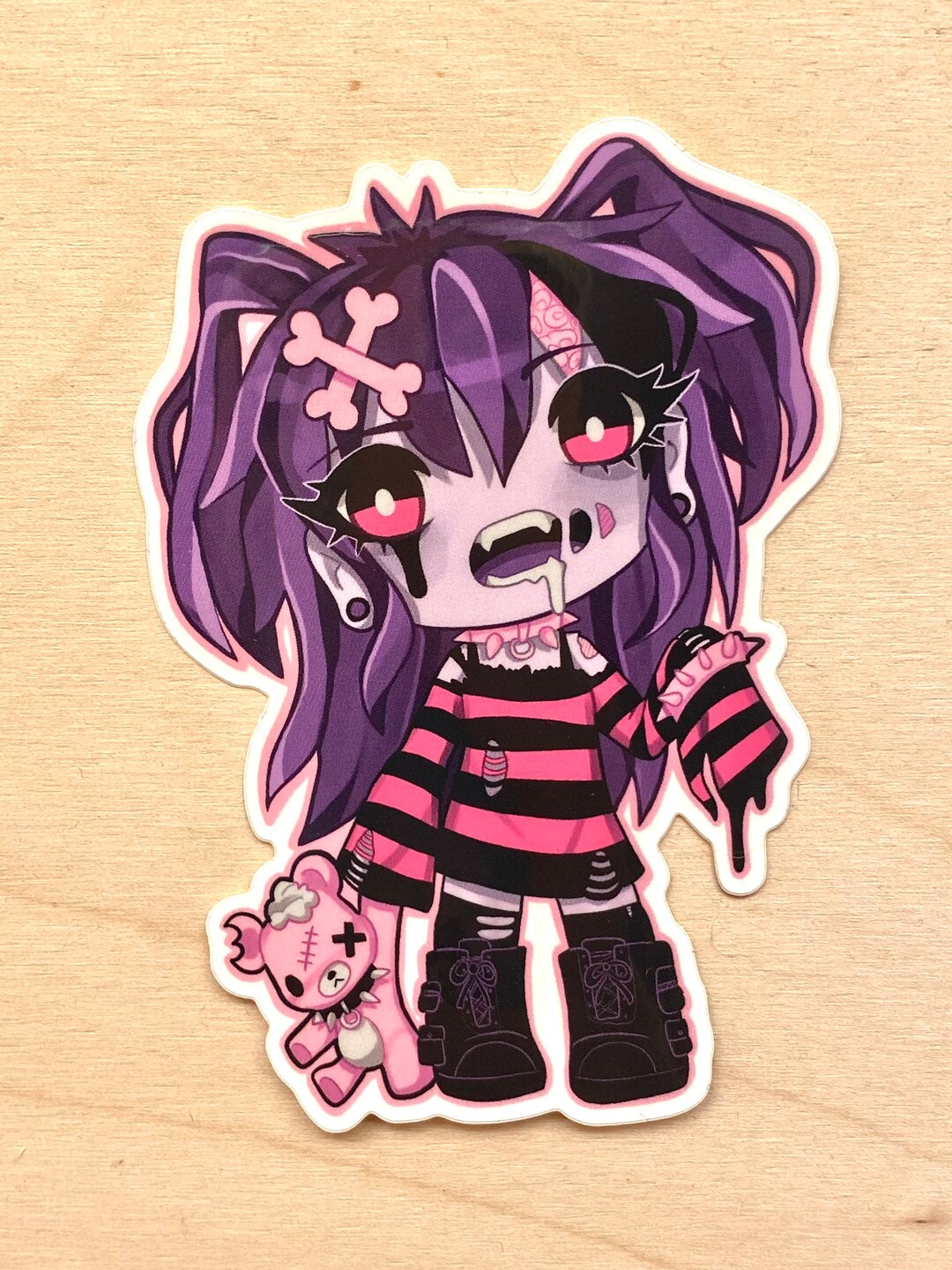 Goth Zombie Sticker - Etsy