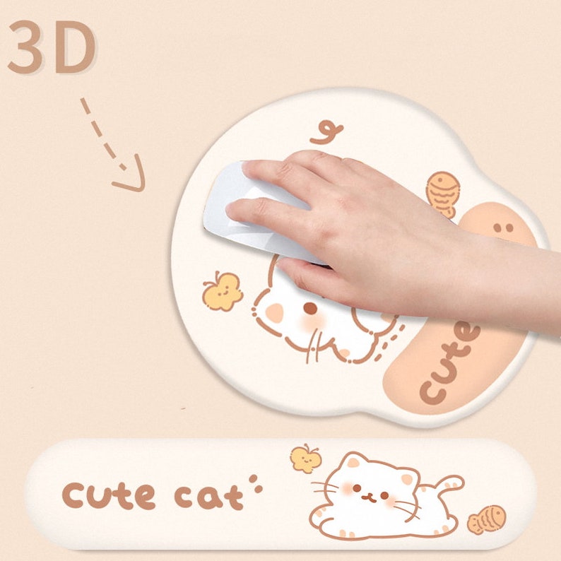 Kawaii Mouse Padkeyboard Pad Cute Cat Keyboard Wrist Rest - Etsy