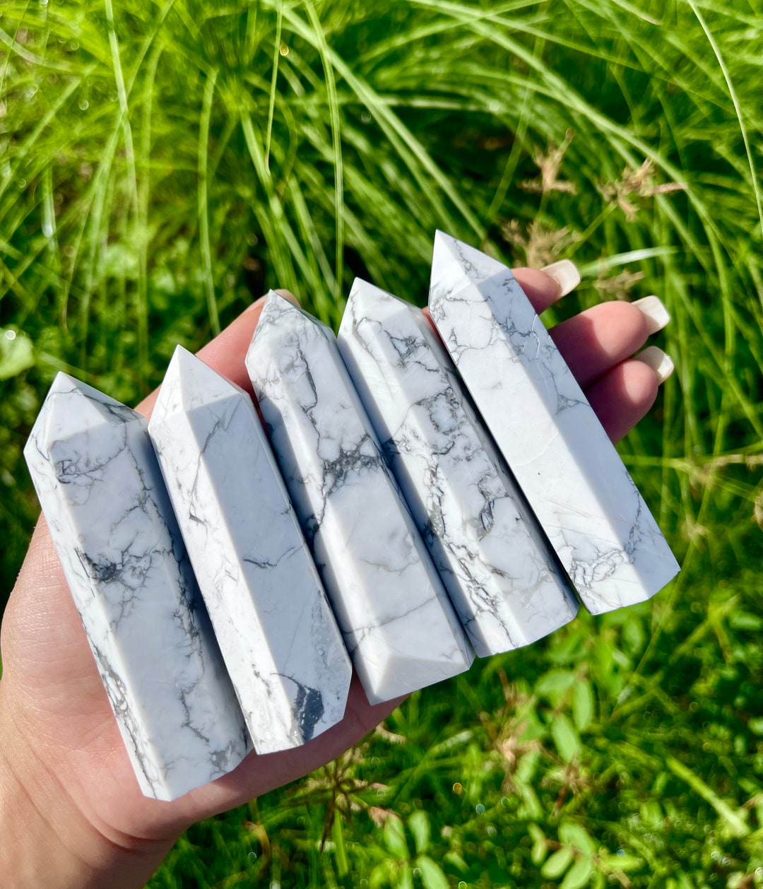 Howlite Tower ,howlite Crystal Tower, Quartz Crystals,healing Crystal ...