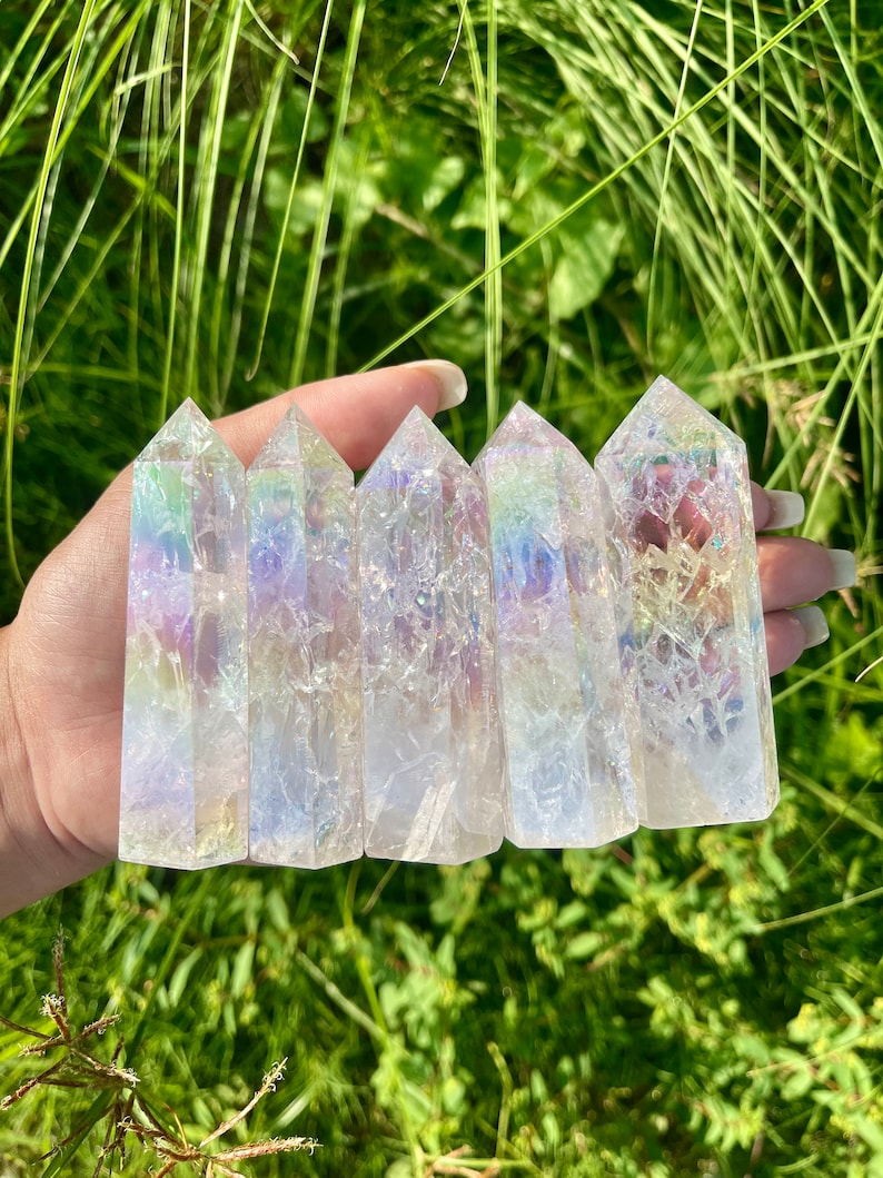 Aura Fire and Ice Crystal Tower Crackle Quartzhealing Home - Etsy