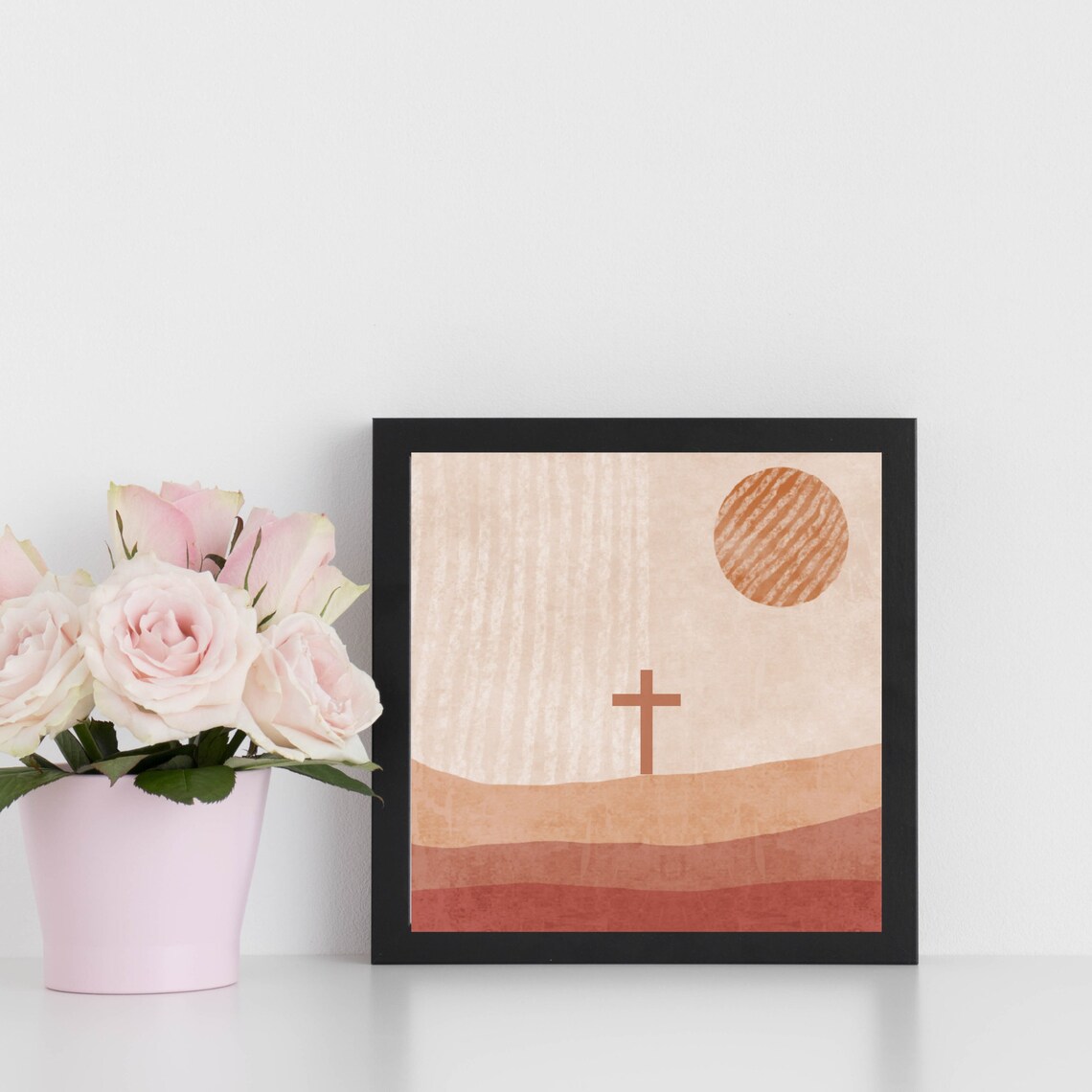 Jesus Cross Artwork / Boho Christian Wall Art / Christian Print ...