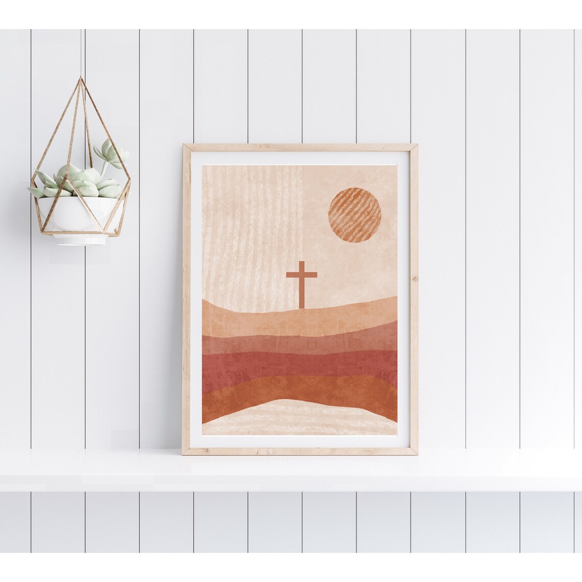 Jesus Cross Artwork / Boho Christian Wall Art / Christian Print ...