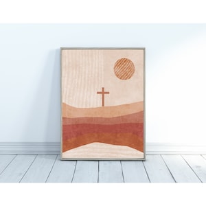 Jesus Cross Artwork / Boho Christian Wall Art / Christian Print ...