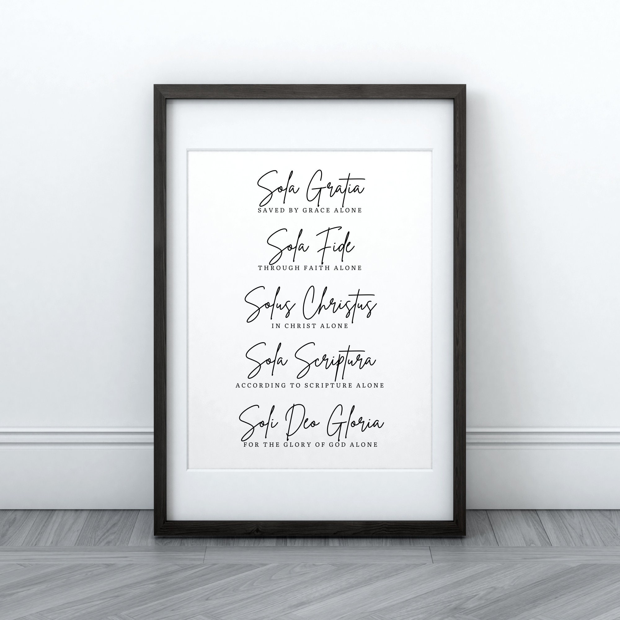 Five Solas Print / 5 Solas / Reformed Theology Print / 5 Solas - Etsy