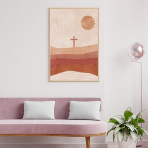 Jesus Cross Artwork / Boho Christian Wall Art / Christian Print ...