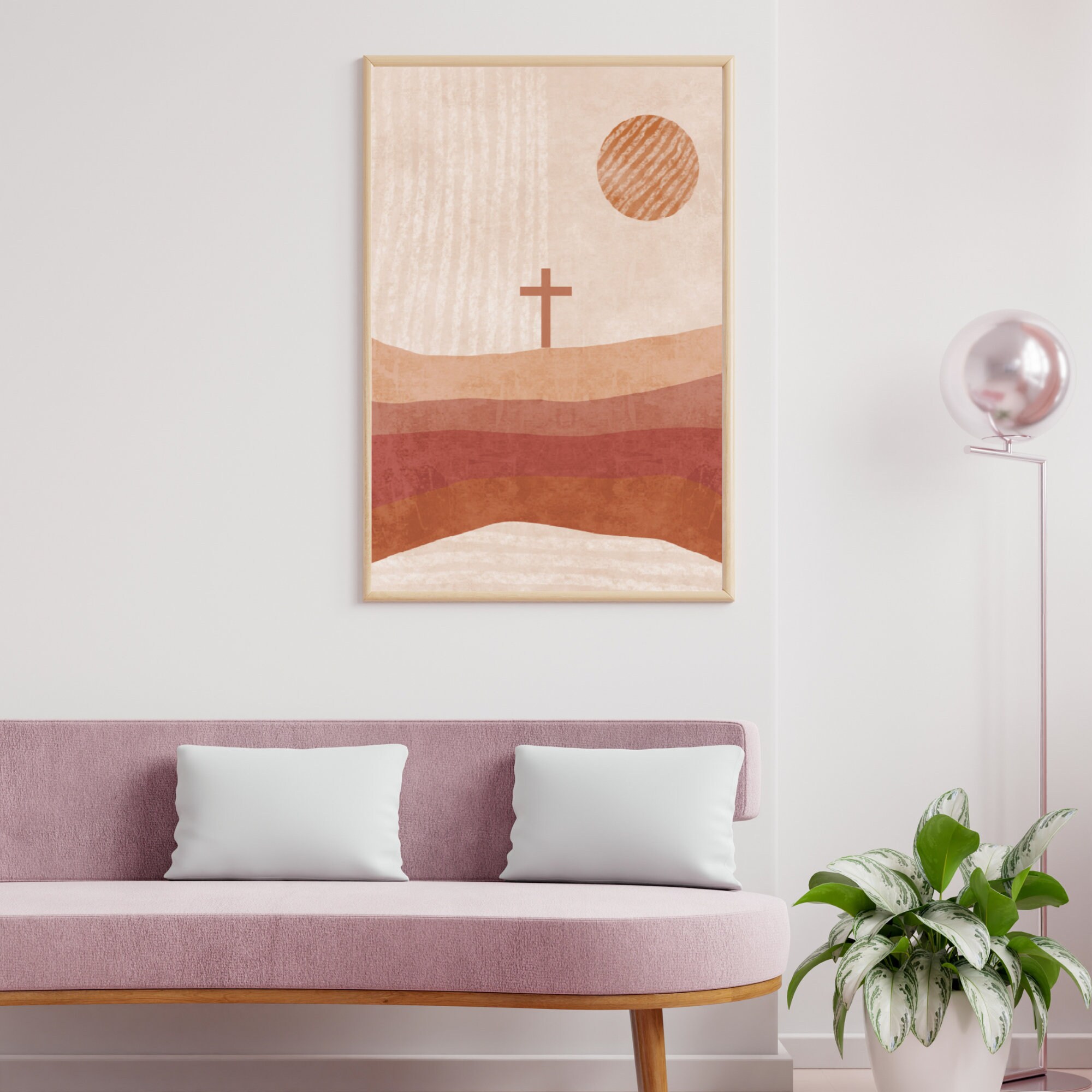 Jesus Cross Artwork / Boho Christian Wall Art / Christian Print ...