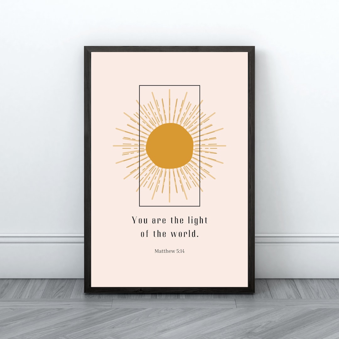 You Are the Light of the World / Boho Christian Wall Art / Christian ...