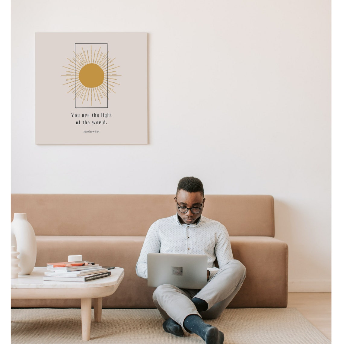 You Are the Light of the World / Boho Christian Wall Art / Christian ...