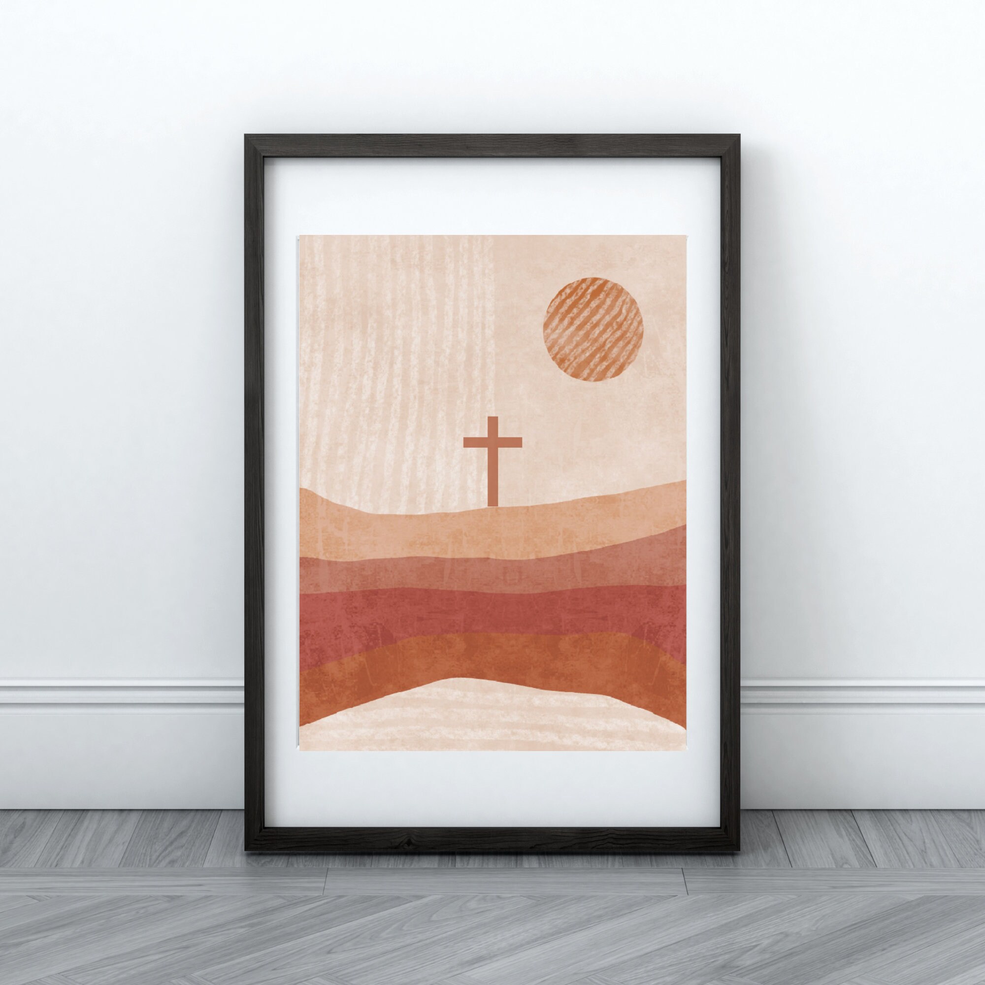 Jesus Cross Artwork / Boho Christian Wall Art / Christian Print ...
