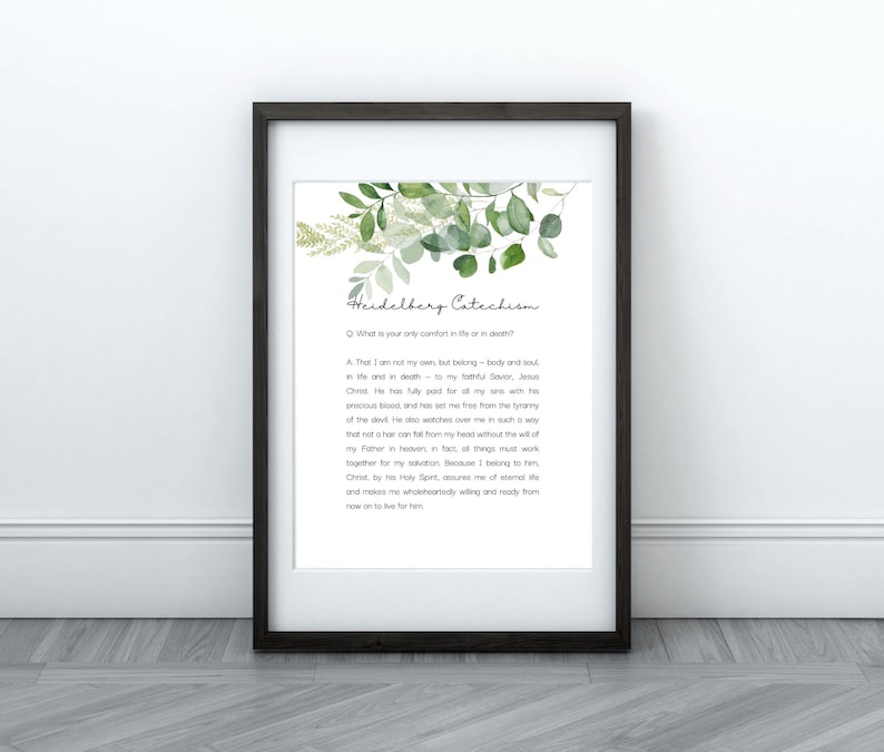 Heidelberg Catechism Question 1 Scripture Wall Art / Minimalist ...