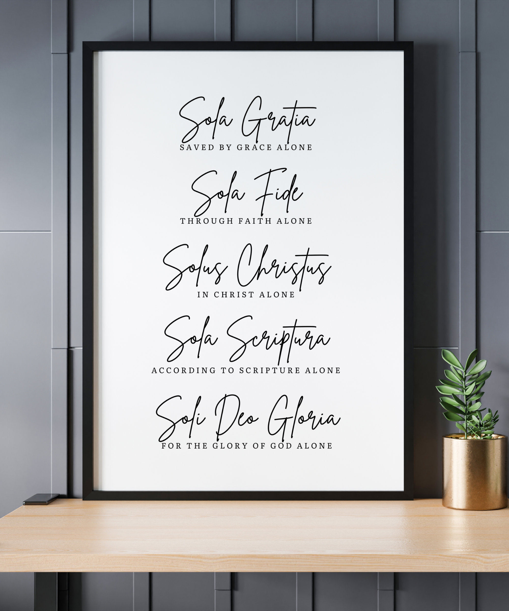 Five Solas Print / 5 Solas / Reformed Theology Print / 5 Solas - Etsy