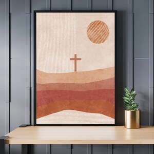 Jesus Cross Artwork / Boho Christian Wall Art / Christian Print ...