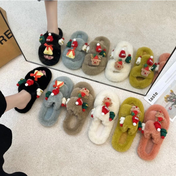 Christmas Slippers - Etsy