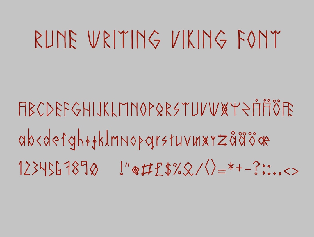 Nordic Viking Font. Rune Writing Style. Otf- and Svg- Formats. for ...